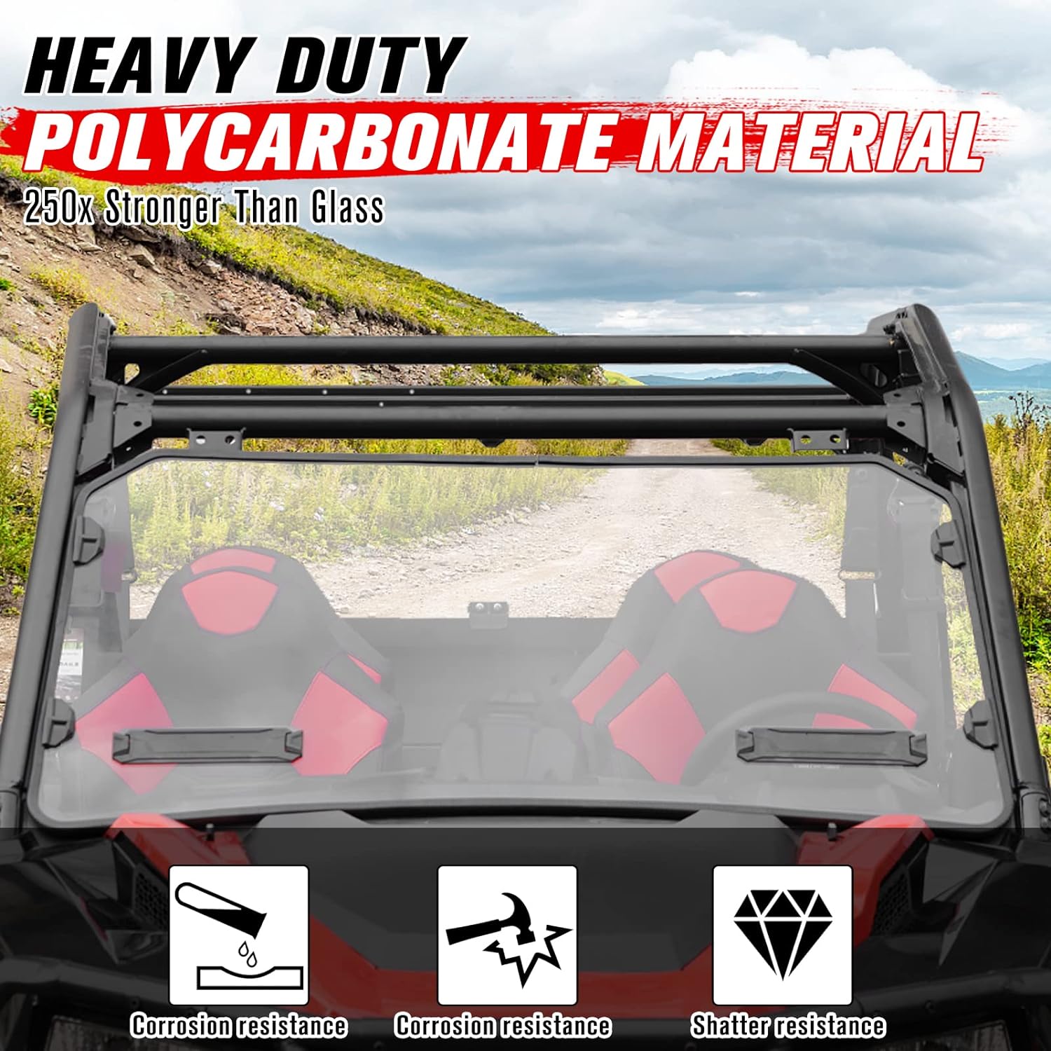 Polaris General 1000 Front Full Windshield | A & UTV PRO